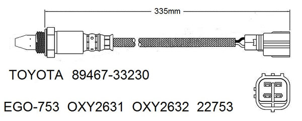 89467-33230 OXY SENSOR PRE CAT Lexus ES350 3.5L TOYOTA AURION GSV50 ...